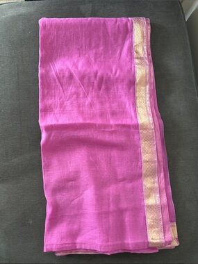 Kurtas | Pretty Indian Outfit 3 Piece Magenta Gold Trim Top Pants And ...